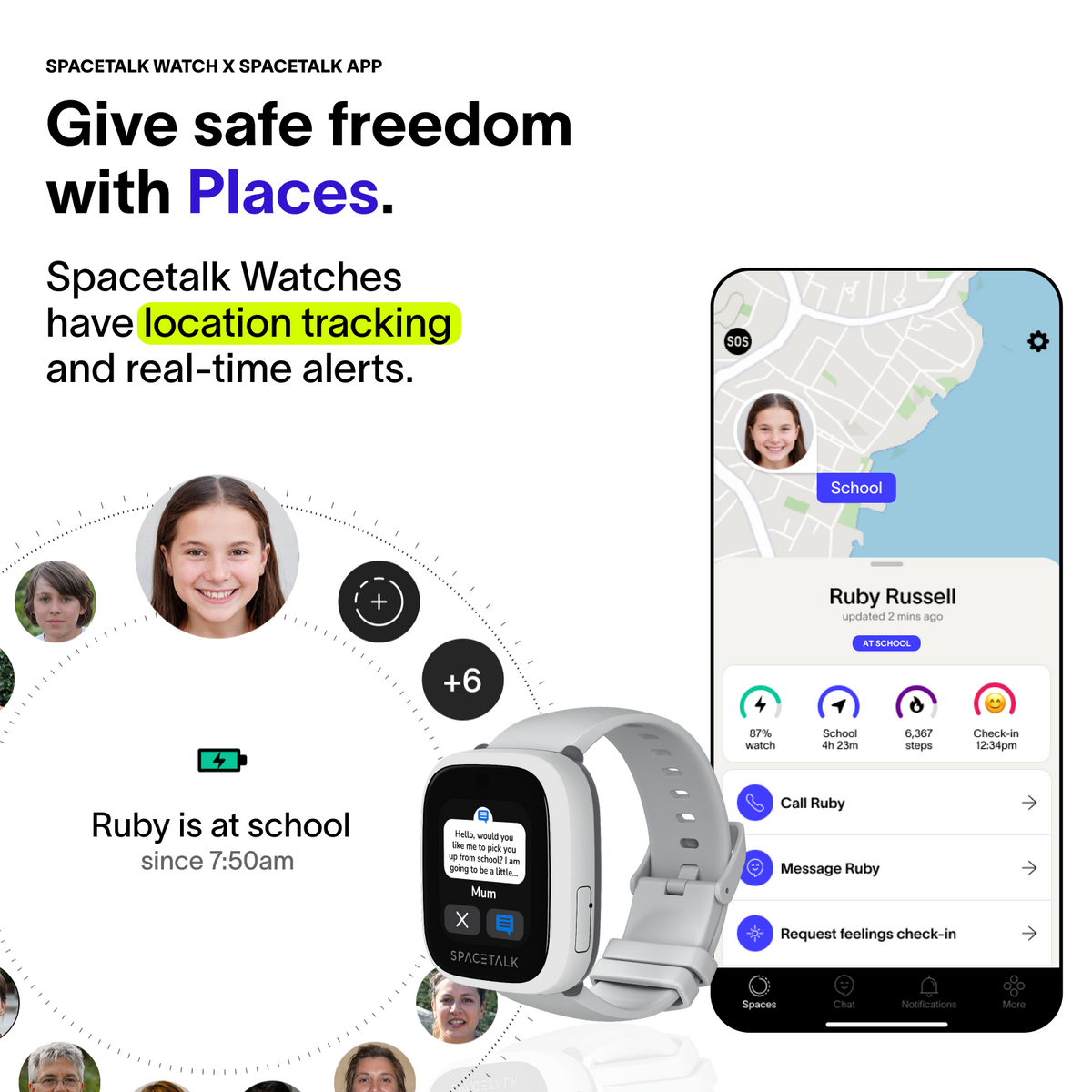 Kids Smart Watch 4G, GPS, SOS & School Mode | Spacetalk Loop